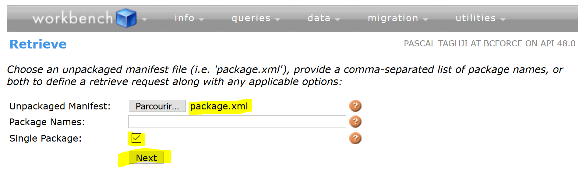 Metadata API Workbench